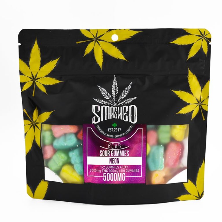 Smashed Gummy NEON BEARS 5000mg (50 x 100mg) – Bakersfield Express